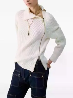Liu Jo Wool Blend Asymmetrical Zip Sweater