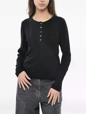 DUNST Ribbed-knit Long-sleeve Sweater - Black