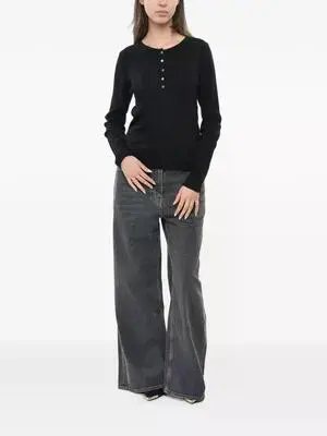 DUNST Ribbed-knit Long-sleeve Sweater
