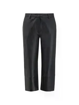 THE FRANKIE SHOP Lior Leather Capri Pants - Black