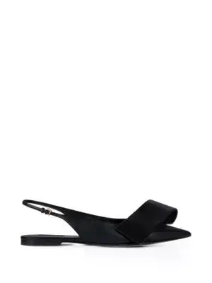 Givenchy Twisted-ribbon Flat Slingbacks In Leather - Black
