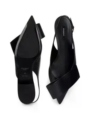 Givenchy Twisted-ribbon Flat Slingbacks In Leather