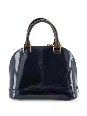 LOUIS VUITTON Alma Handbag Vernis Monogram Canvas Bb Satchel - Blue