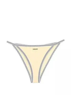 Versace Logo-embroidered Bikini Bottoms - Yellow