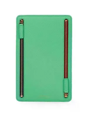 Smythson Panama Multi-zip Case - Green