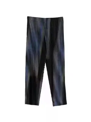 Issey Miyake Plissé Effect Printed Trousers