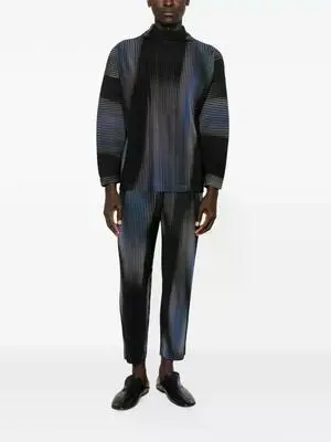 Issey Miyake Plissé Effect Printed Trousers