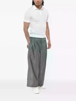 HED MAYNER Pinstriped Pleated Trousers - Grey