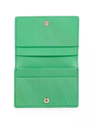Smythson Snap-closure Bi-fold Card Holder - Green