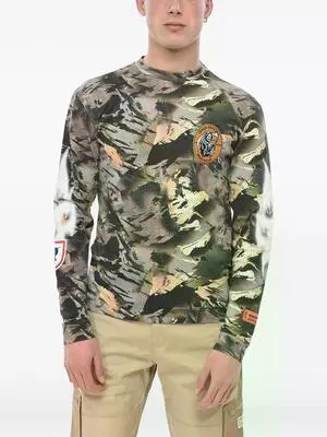 Heron Preston Camouflage-print Long-sleeve Sweater - Grey
