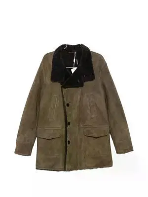 MANZONI 24 Shearling-collar Button-up Coat - Brown