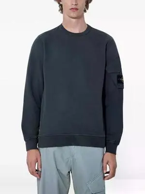 Stone Island Sleeve-pocket Ribbed-trim Sweatshirt - Grey