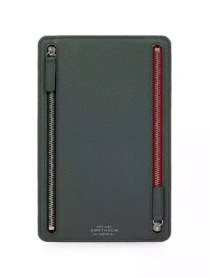 Smythson Panama Multi-zip Case - Green