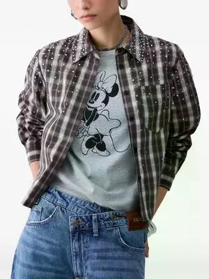 Liu Jo Checkered Shirt With Rhinestone Embellishments