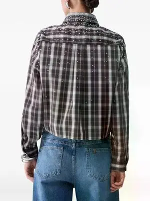 Liu Jo Checkered Shirt With Rhinestone Embellishments