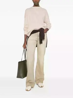 ALLUDE Ribbed-knit Crew Neck Sweater