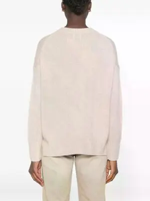 ALLUDE Ribbed-knit Crew Neck Sweater