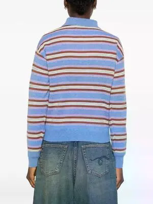 Guest In Residence Collegiate Stripe-pattern Polo Sweater