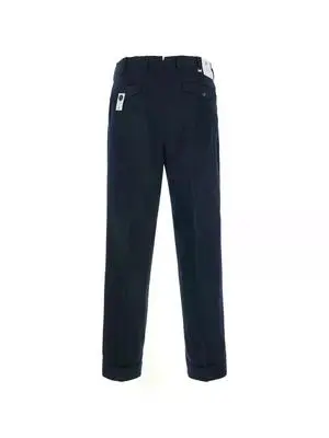 PT TORINO Pleated Turn-up Trousers - Blue