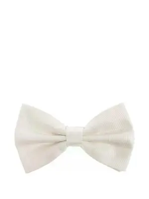 Giorgio Armani Ribbed Knit Bow Tie - White
