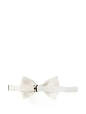 Giorgio Armani Ribbed Knit Bow Tie - White