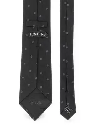 TOM FORD Polka-dot Jacquard Tie - Black