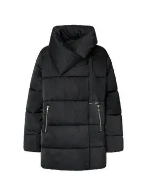Liu Jo Oversized Padded Jacket In Shiny Nylon - Black