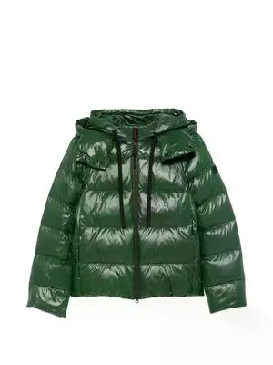 Peuterey Padded Hooded Jacket With Glossy Finish - Green