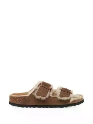 BIRKENSTOCK Arizona Shearling-lined Buckle-fastening Sandals - Brown