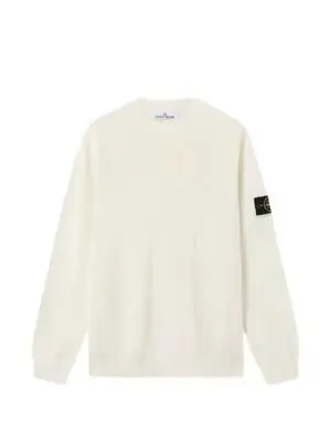 Stone Island 5100029 Micro Stitch Soft Organic Cotton Jumper - Neutrals