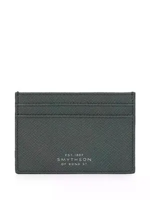 Smythson Panama-leather Flat Card Holder - Green