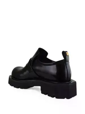 Balmain Anthem Buckle Leather Loafers