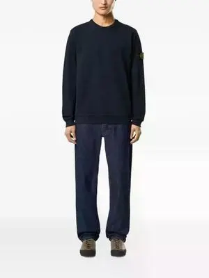 Stone Island 6100034 Malfilé-fleece 'old' Effect Sweatshirt - Blue
