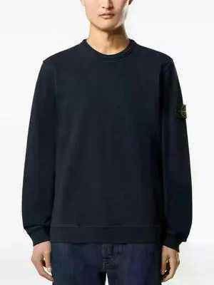 Stone Island 6100034 Malfilé-fleece 'old' Effect Sweatshirt - Blue