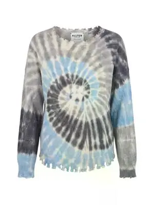 KUJTEN Cashmere Tie-dye Distressed Sweater