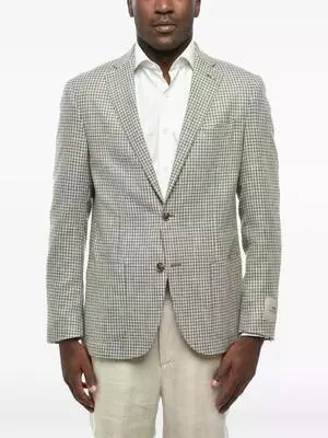 Corneliani Houndstooth Single-breasted Blazer - Green