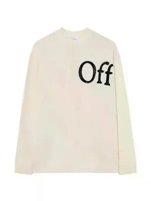 Off-White Bookish Logo-patch Sweater - Neutrals
