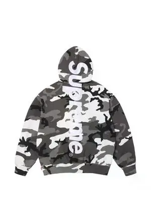 Supreme Camouflage Pattern Logo Appliqué Hoodie