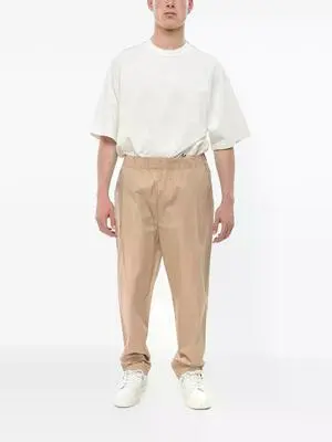 LANEUS Pleated Tapered Trousers - Neutrals