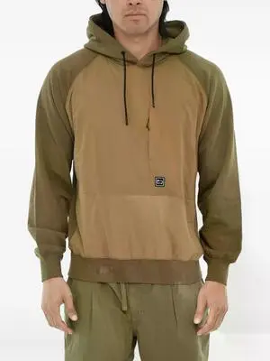 Woolrich Logo-patch Panelled Hoodie - Green