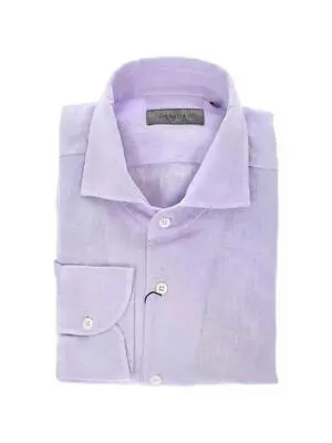 Corneliani Linen French-collar Shirt - Purple