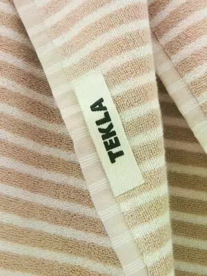 TEKLA Horizontal-stripe Cotton Towel - Neutrals