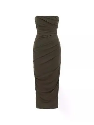 Alex Perry Ruched Strapless Dress - Blue