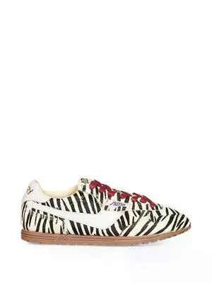 AUTRY Zebra-print Calf Hair Sneakers - White