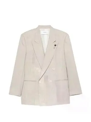 LARDINI Houndstooth Pattern Double-breasted Blazer