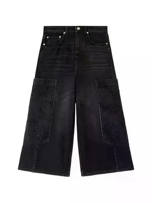 GANNI Floral Embroidered Cargo Jeans