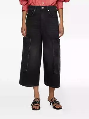 GANNI Floral Embroidered Cargo Jeans