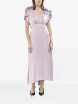 Victoria Beckham Ruffled Satin Midi Dress