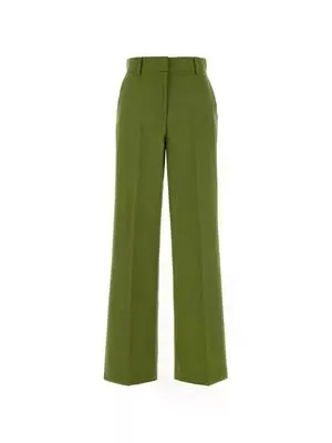 Max Mara Visivo Stretch Wool Palazzo Trousers - Green