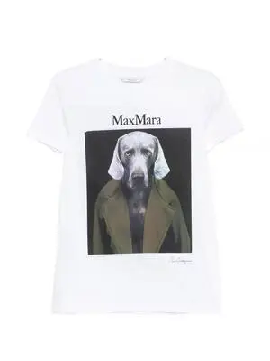 Max Mara Calca Print-detail Short-sleeve T-shirt - White